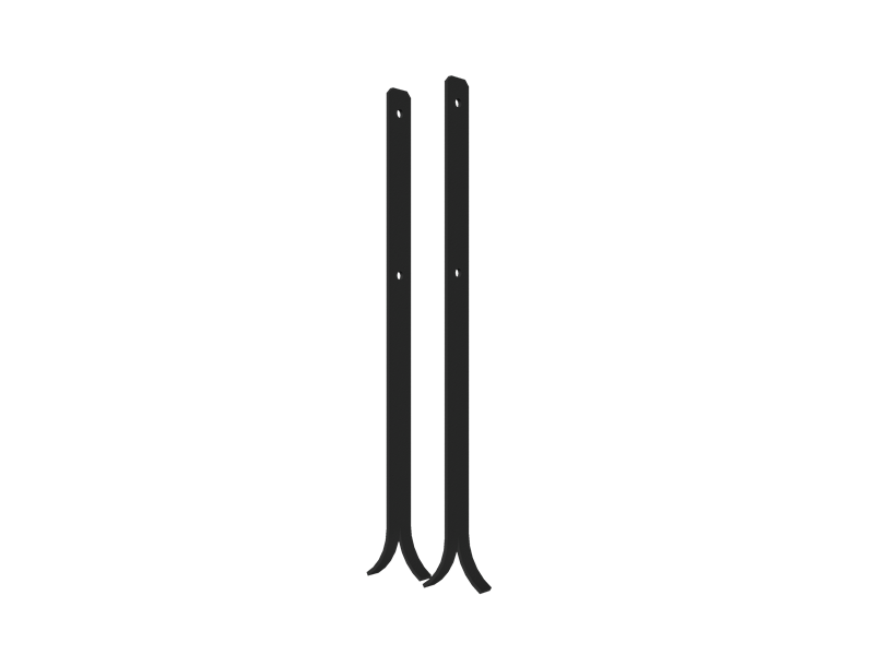 PLUS universel stolpefod til nedstøbning sort - 4x60cm